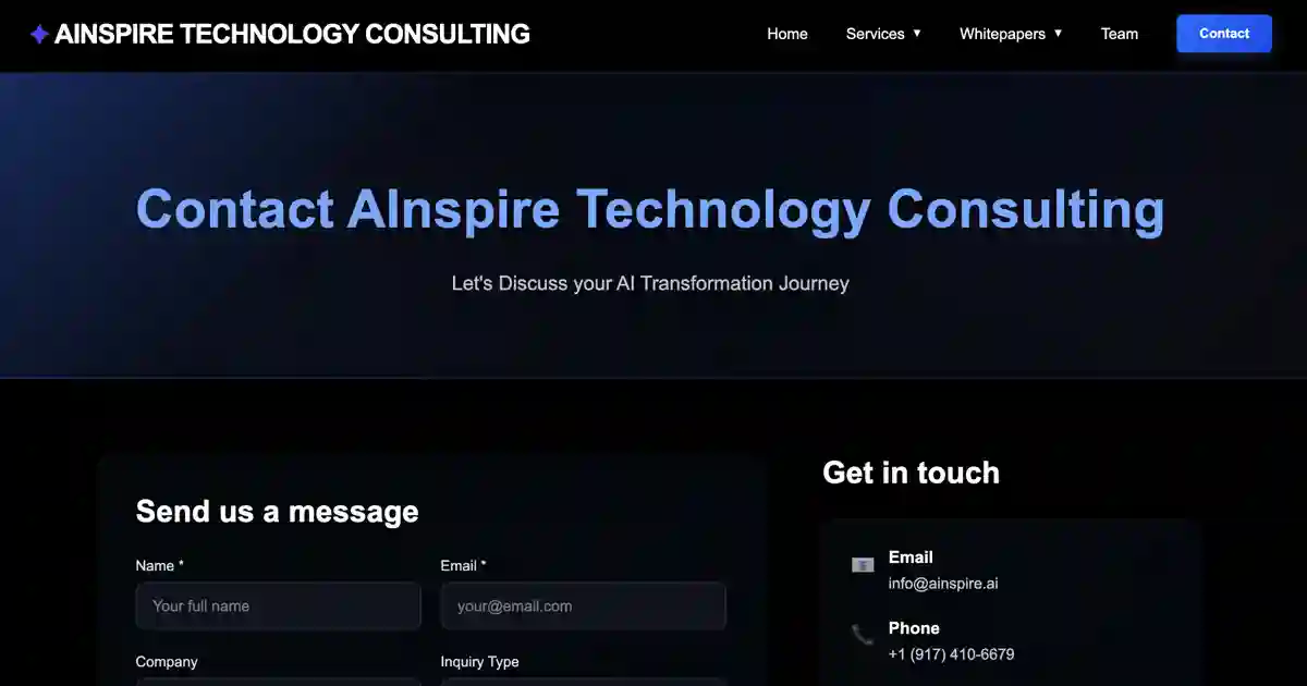 Contact Us - AInspire Technology Consulting
